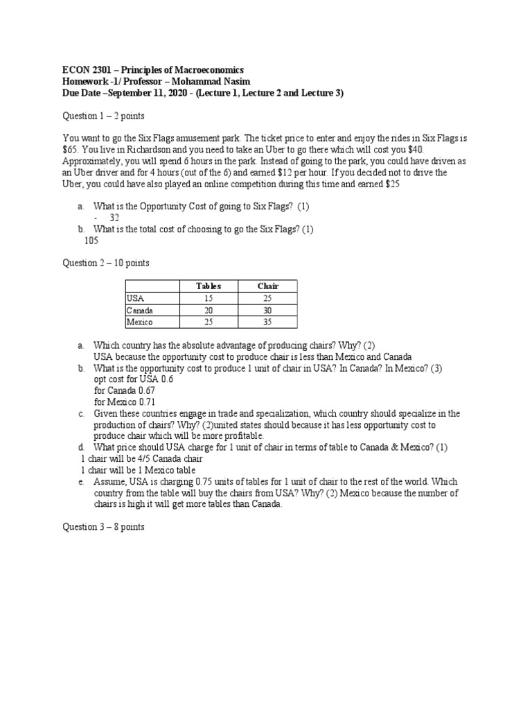 Homework 1 | PDF | Macroeconomics | Market (Economics)