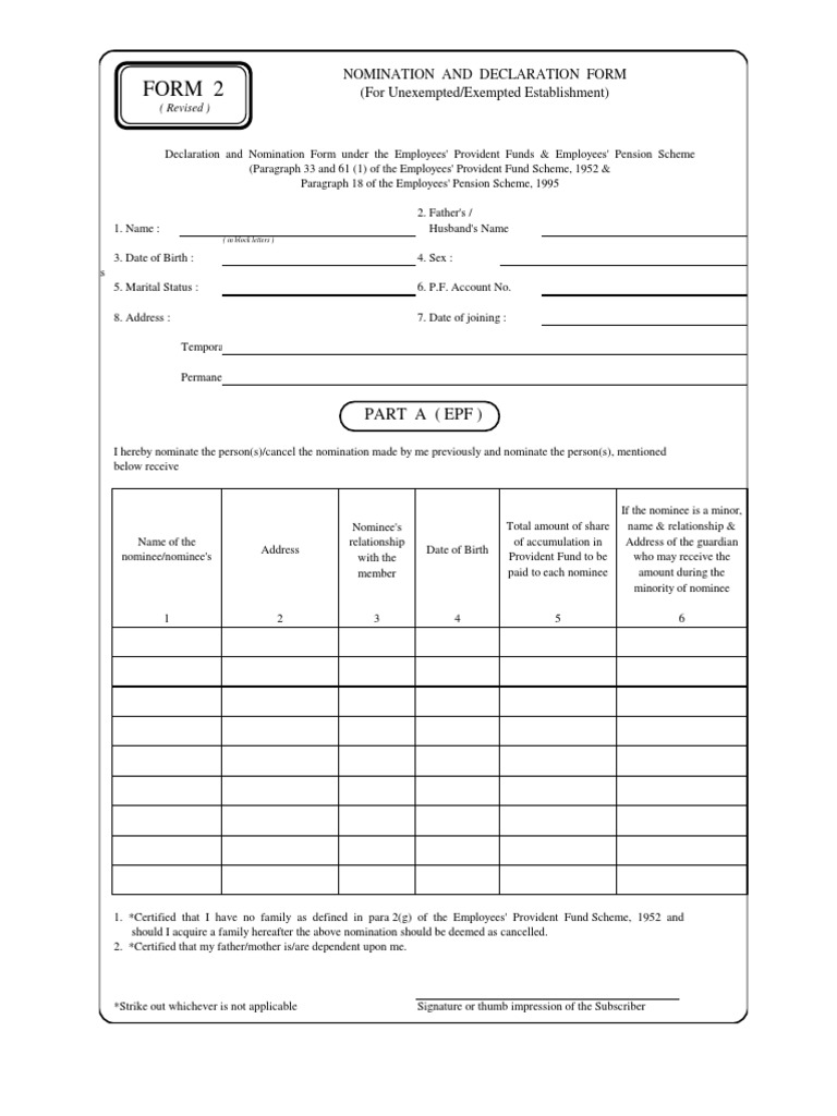 Form 2: Part A (Epf) | PDF | Social Institutions | Social Science