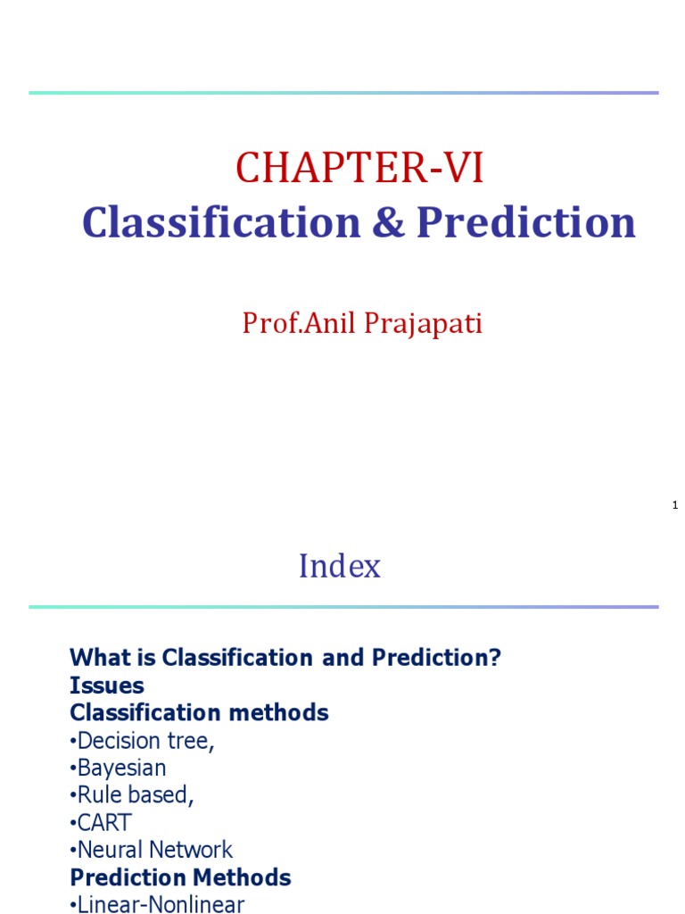 V1-CH-6-Classification and Prediction | PDF | Statistical ...