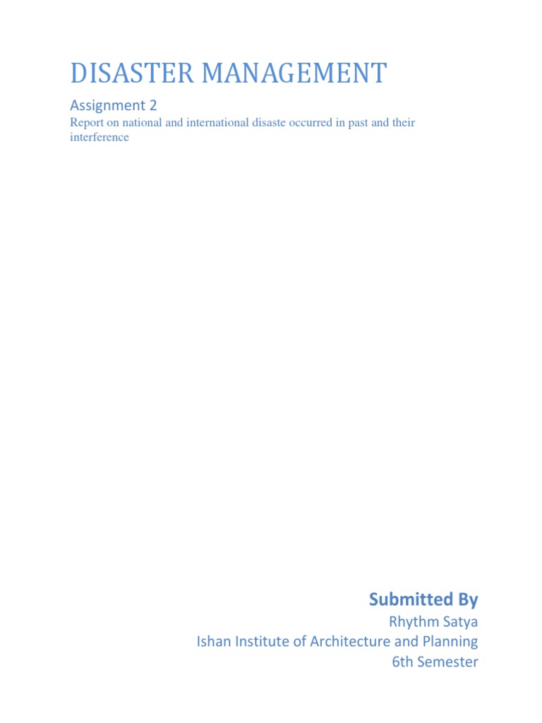 Disaster Management: Assignment 2 | PDF | Tsunami | Earthquakes