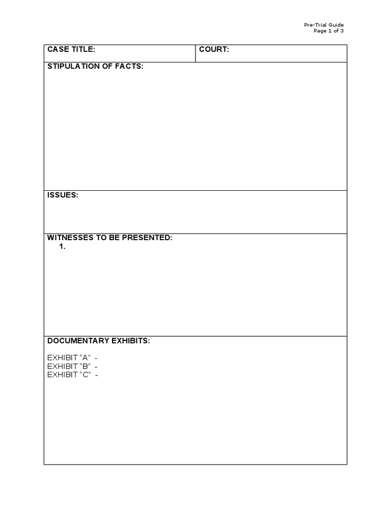 Pre-Trial Guide | PDF