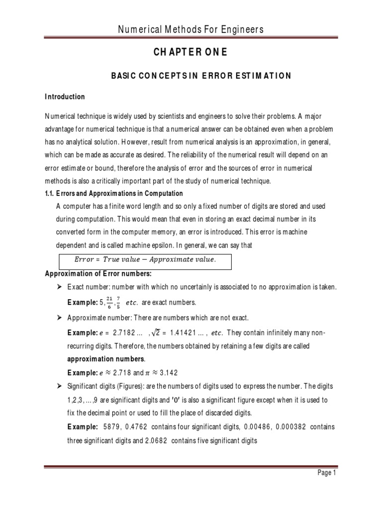 Numerical Methods For Engineers CHAPTER PDF | PDF | Numerical Analysis ...