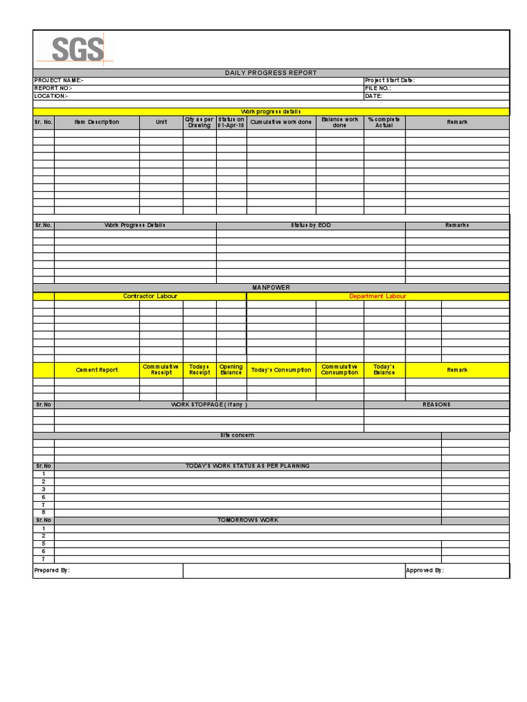 Daily Progress Report: Manpower Contractor Labour | PDF