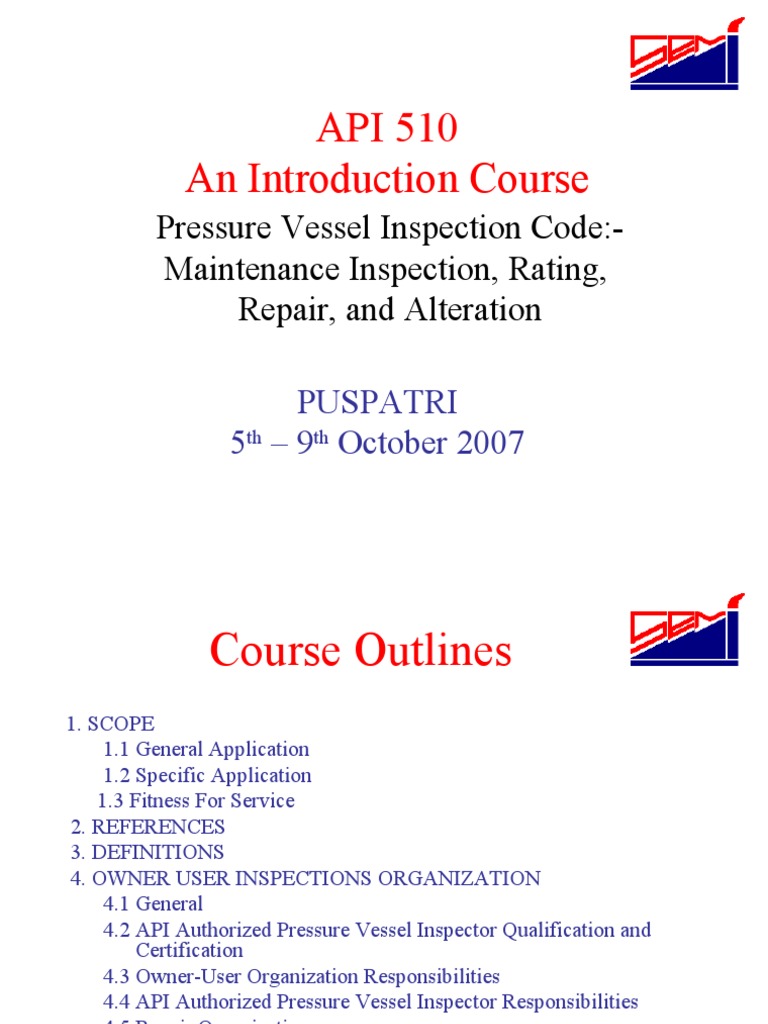 API 510 Pressure Vessel Course Overview | PDF | Area | Mechanical ...