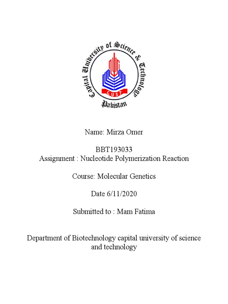 Nucleotide Polymerization Reaction | PDF