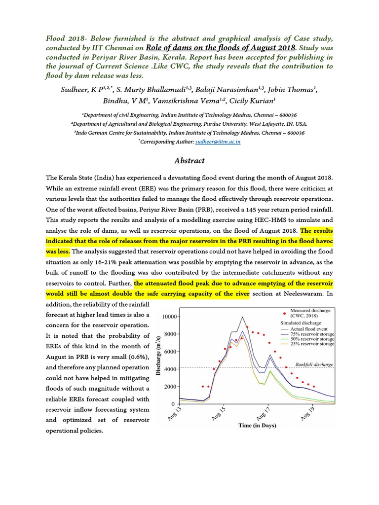 Flood 2018 Case Study | PDF | Flood | Reservoir