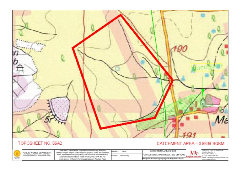 Catchment Area 0.9639 SQKM Toposheet No. 56A2 | PDF