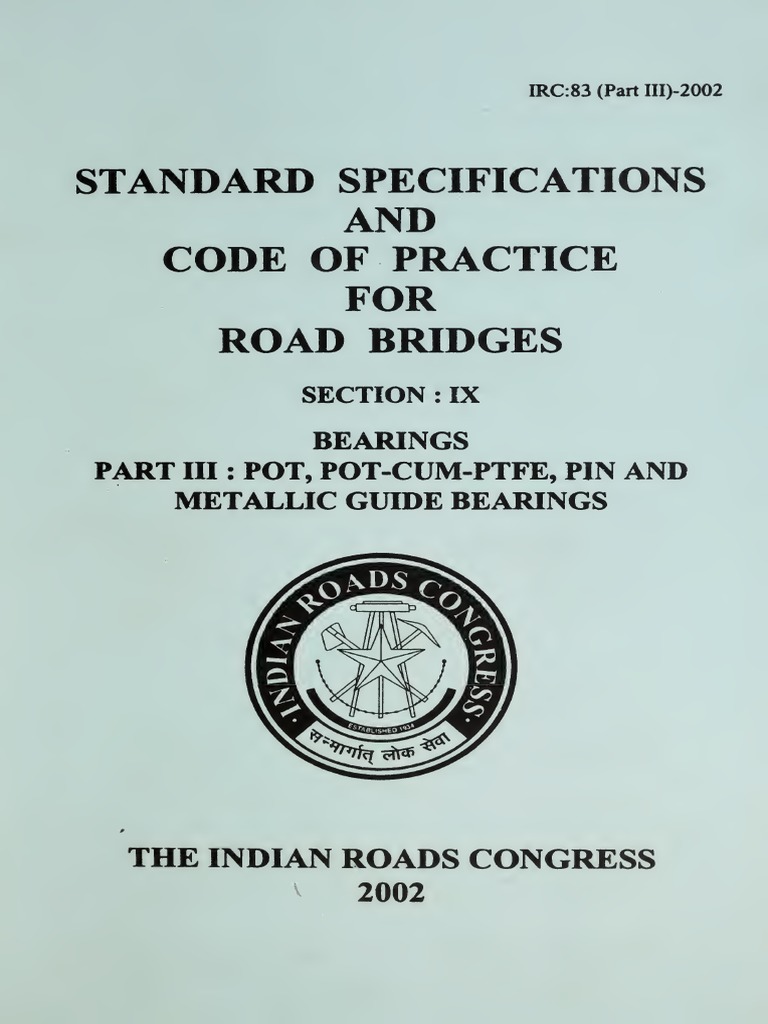 IRC 83 PART-3 of 1999 PDF | PDF | Bearing (Mechanical) | Piston