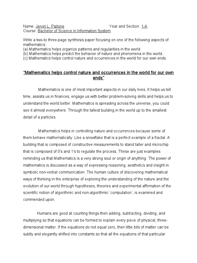 Synthesis Paper MTH | PDF | Teaching Mathematics | Science