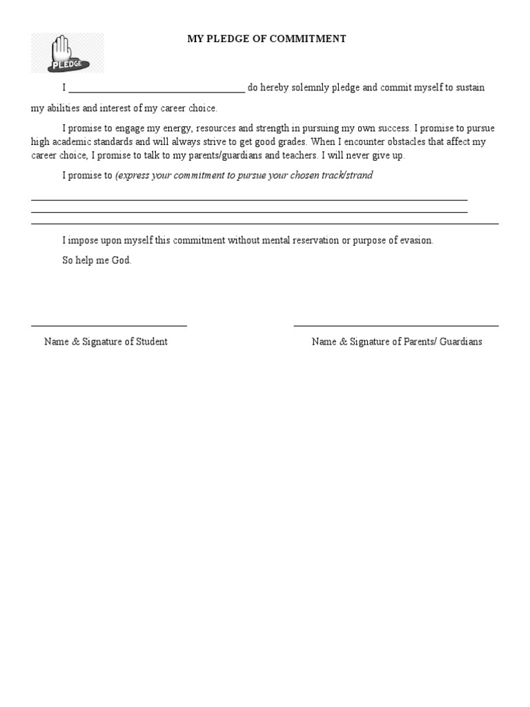 My Pledge of Commitment | PDF