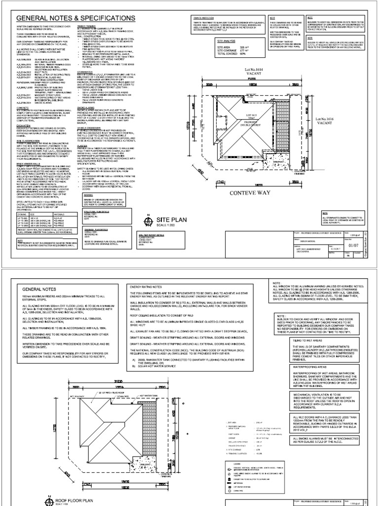 General Notes & Specifications: Site Plan | PDF | Wall | Drywall
