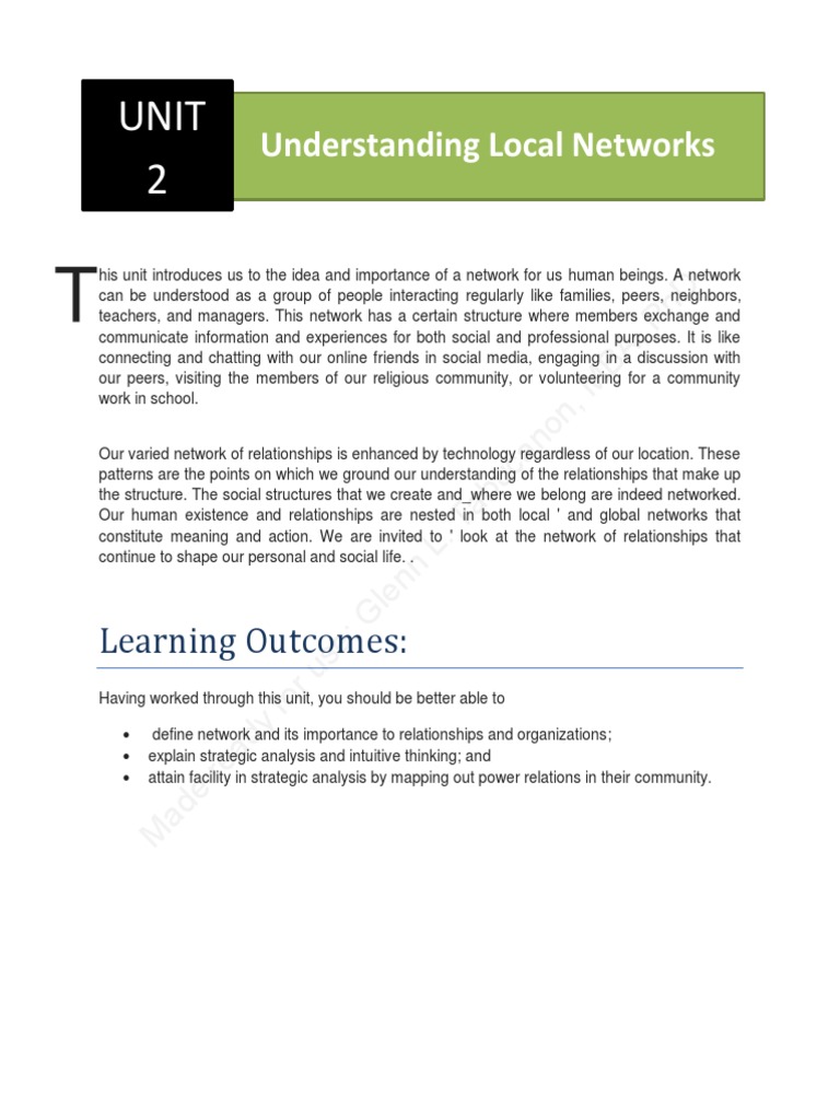 Unit 2: Understanding Local Networks | PDF | Strategic Thinking | Intuition