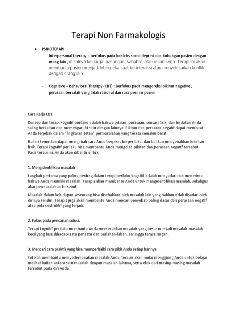 Terapi Non Farmakologis | PDF