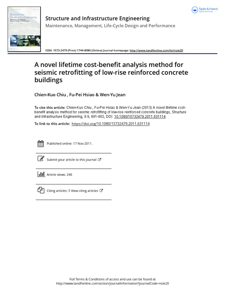 A Novel Lifetime Cost Benefit Analysis Method For Seismic Retrofitting of Low Rise Reinforced ...