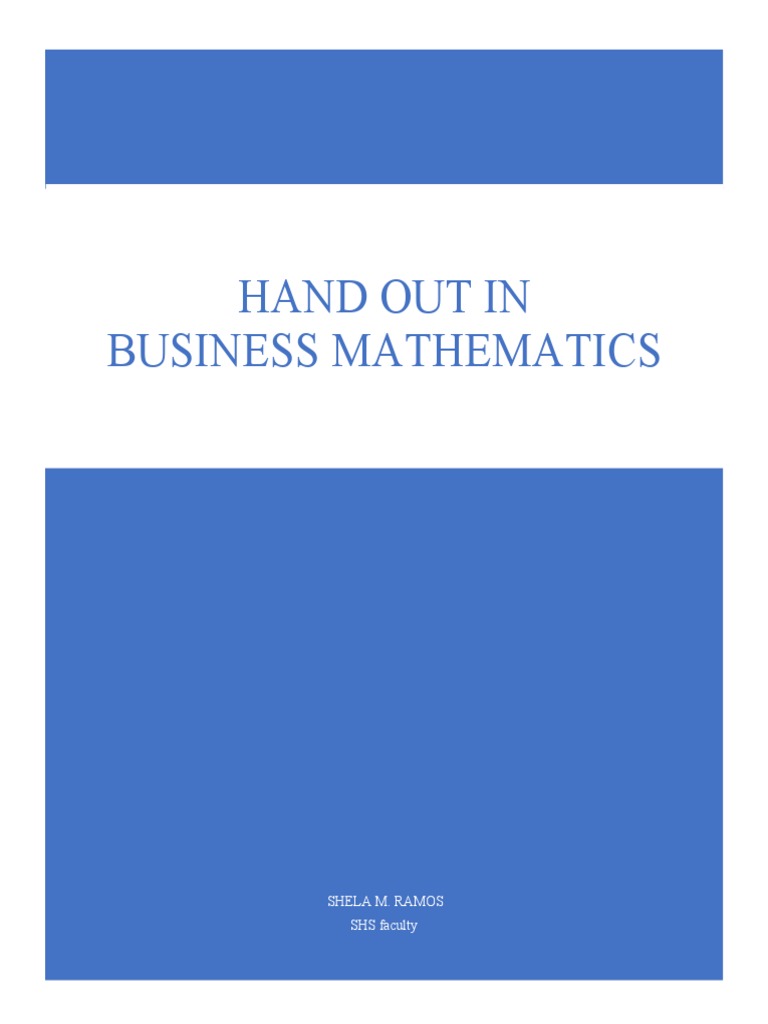 Handout Business Mathematics - ABM-diamond | PDF | Chart | Salary