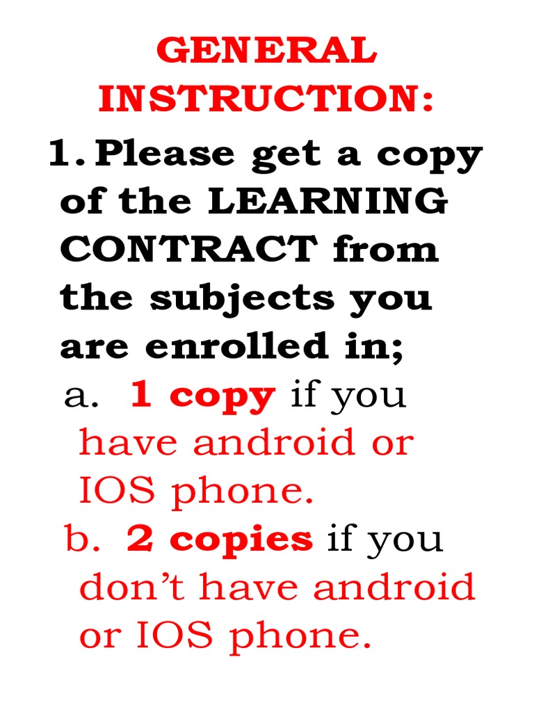 General Instructions | PDF