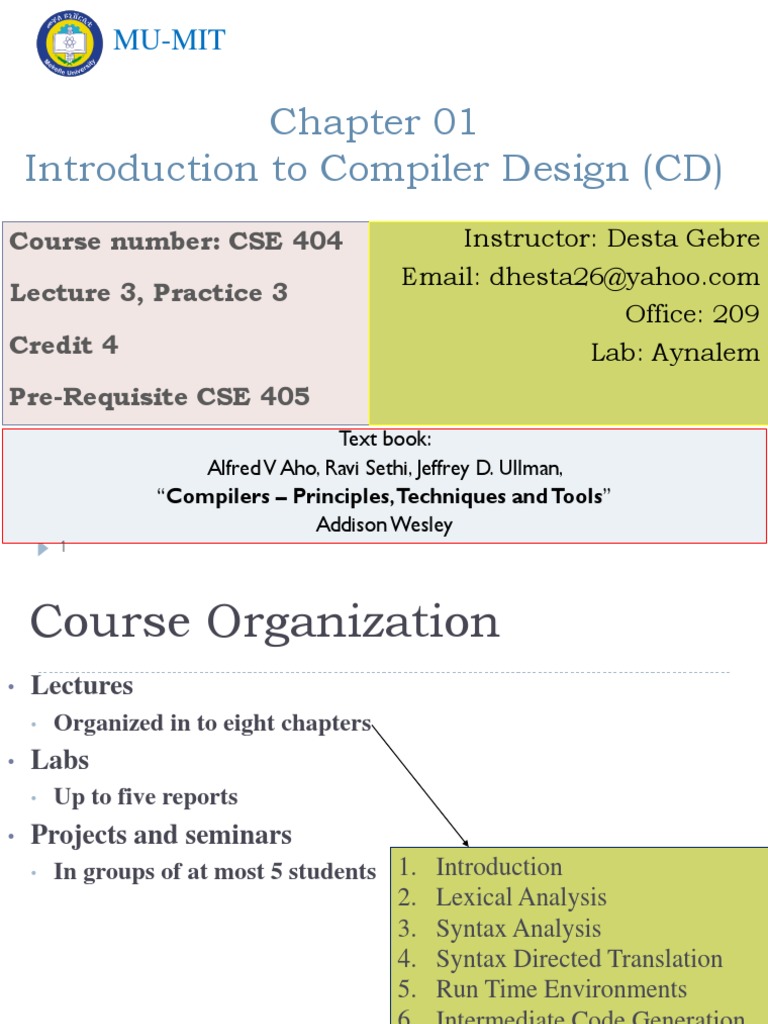 Introduction To Compiler Design (CD) : Mu-Mit | Download Free PDF ...