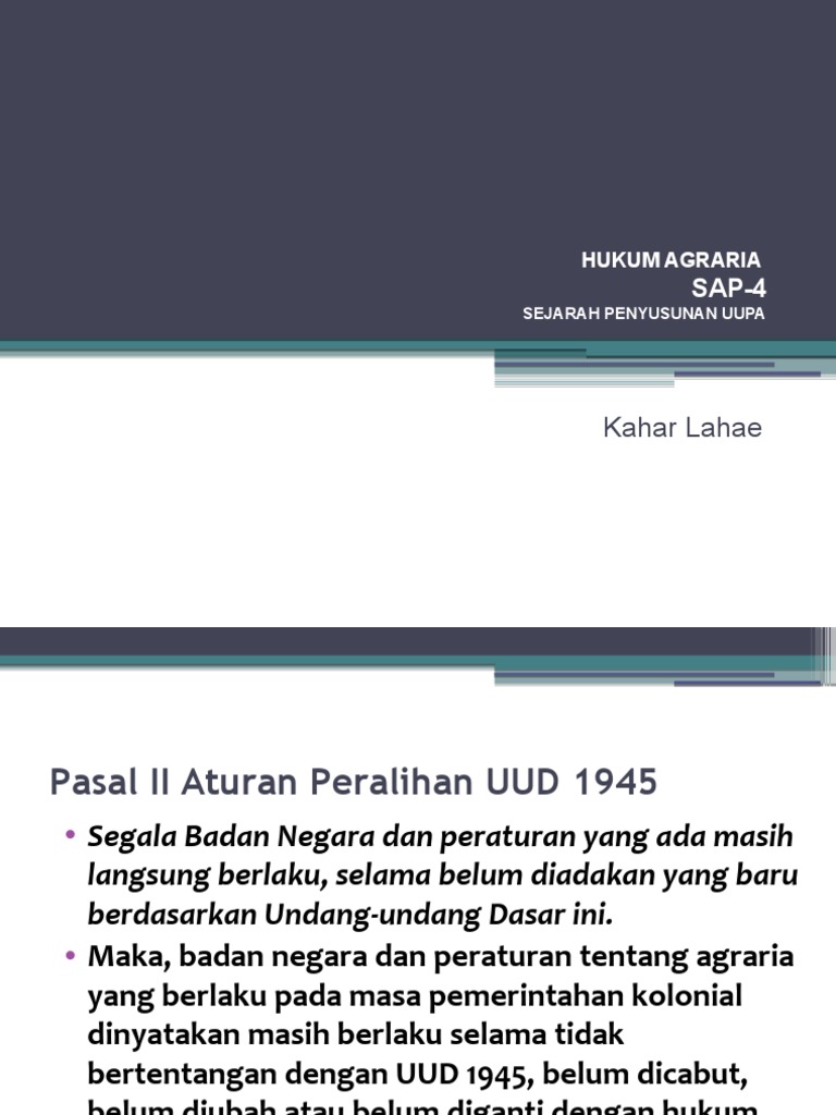 4sejarah Penyusunan Uupa | PDF