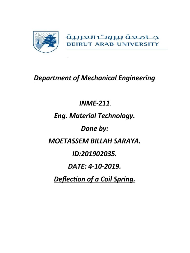 Coil Spring Deflection and Stiffness Analysis | PDF | Stiffness | Young ...