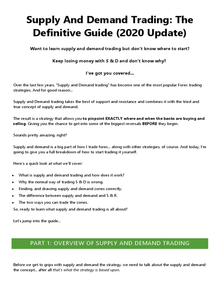 Supply and Demand Trading: The Definitive Guide (2020 Update) | PDF ...