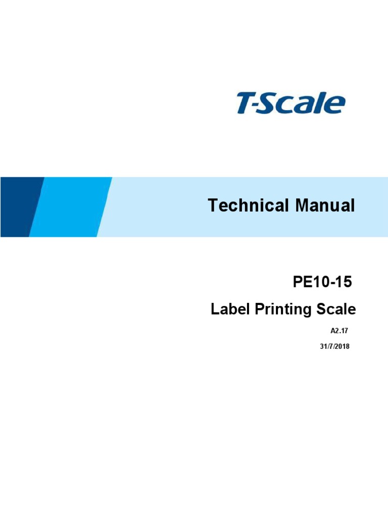 PE10-15 Label Printing Scale Technical Manual - en - A2.17 PDF | PDF ...