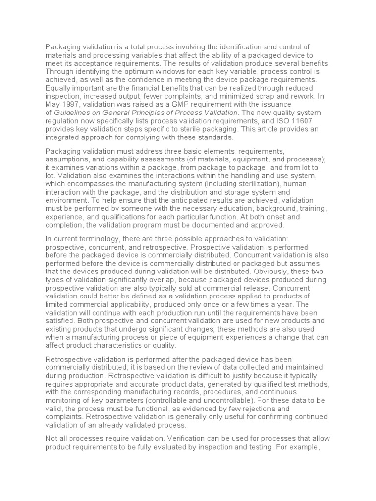 ISO 11607 Packaging | PDF | Verification And Validation | Reliability ...