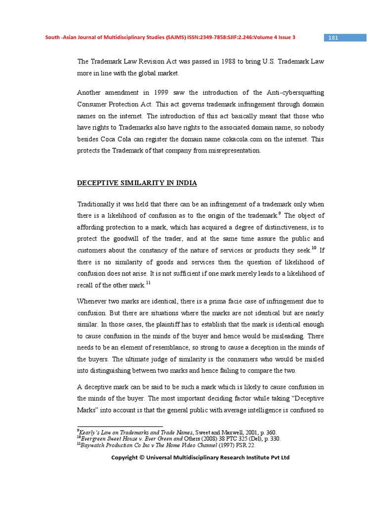 Deceptive Similarity | PDF | Trademark Dilution | Trademark
