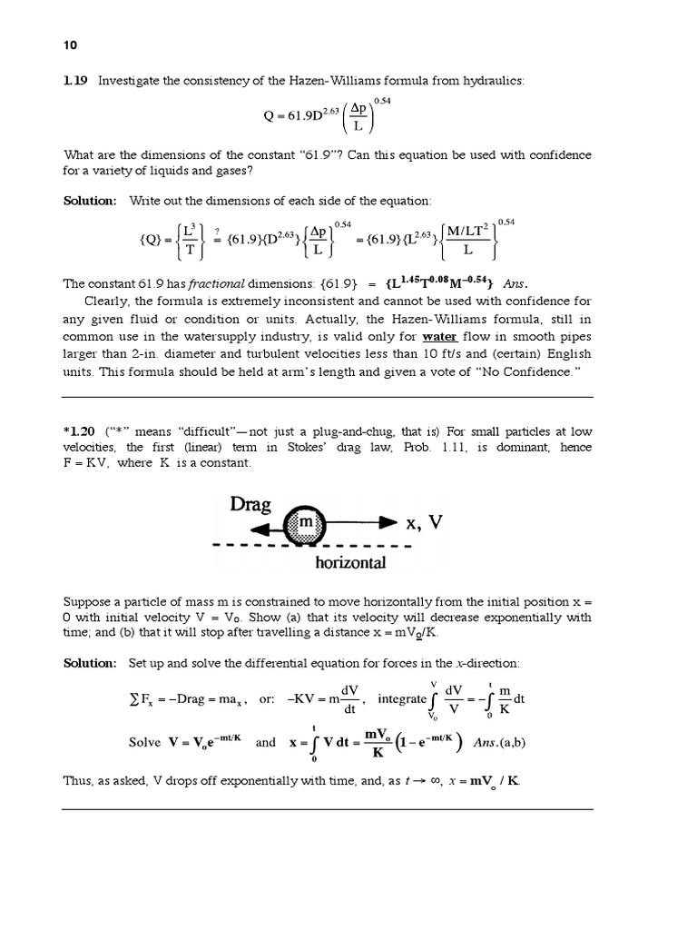 Fluid Mechanics White 7th SOL Part1 Part3 | PDF | Gases | Density