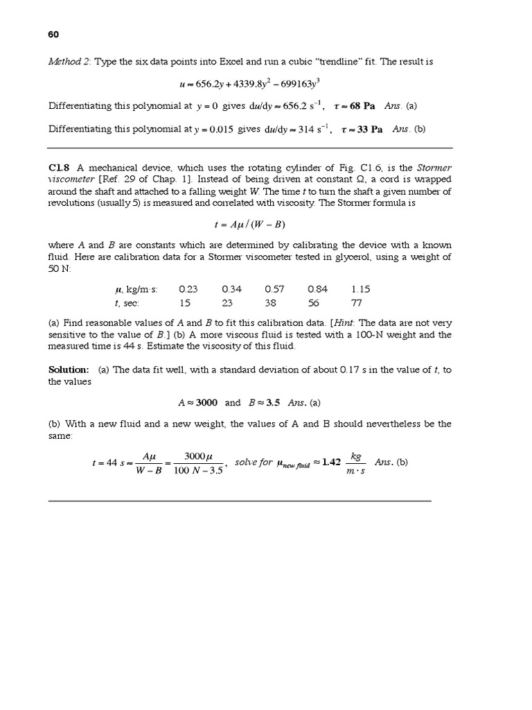 Fluid Mechanics White 7th SOL Part1 Part13 | PDF | Viscosity | Liquids