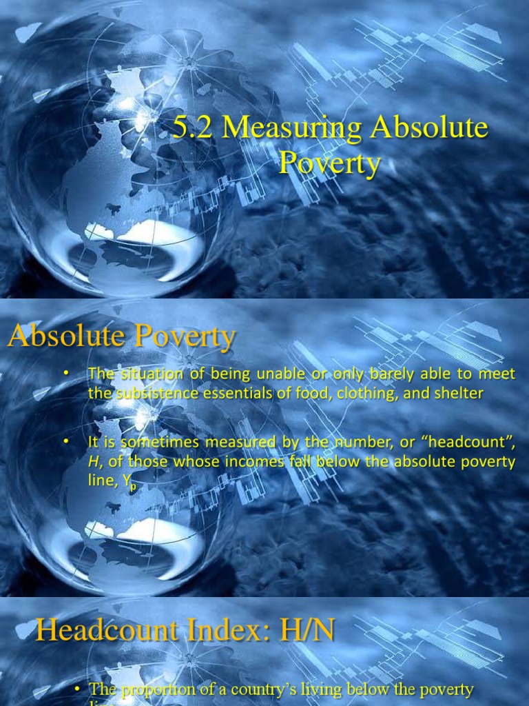 Measuring Absolute Poverty Methods | PDF | Standard Of Living | Poverty