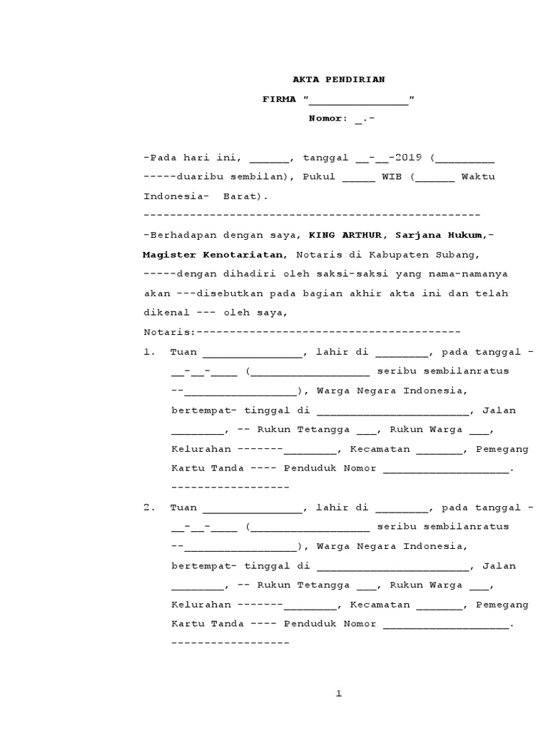 Contoh AKTA FIRMA | PDF