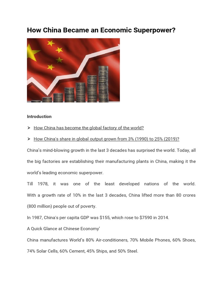 How China Became An Economic Superpower Pdf Economy Of China China