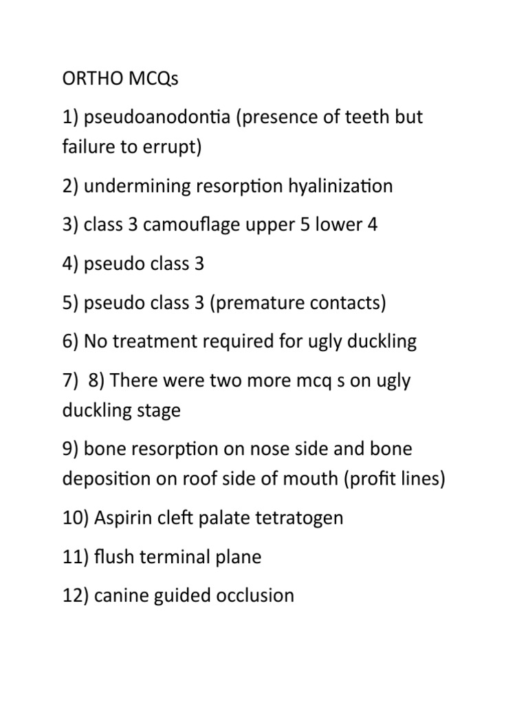 Ortho Mcqs | PDF
