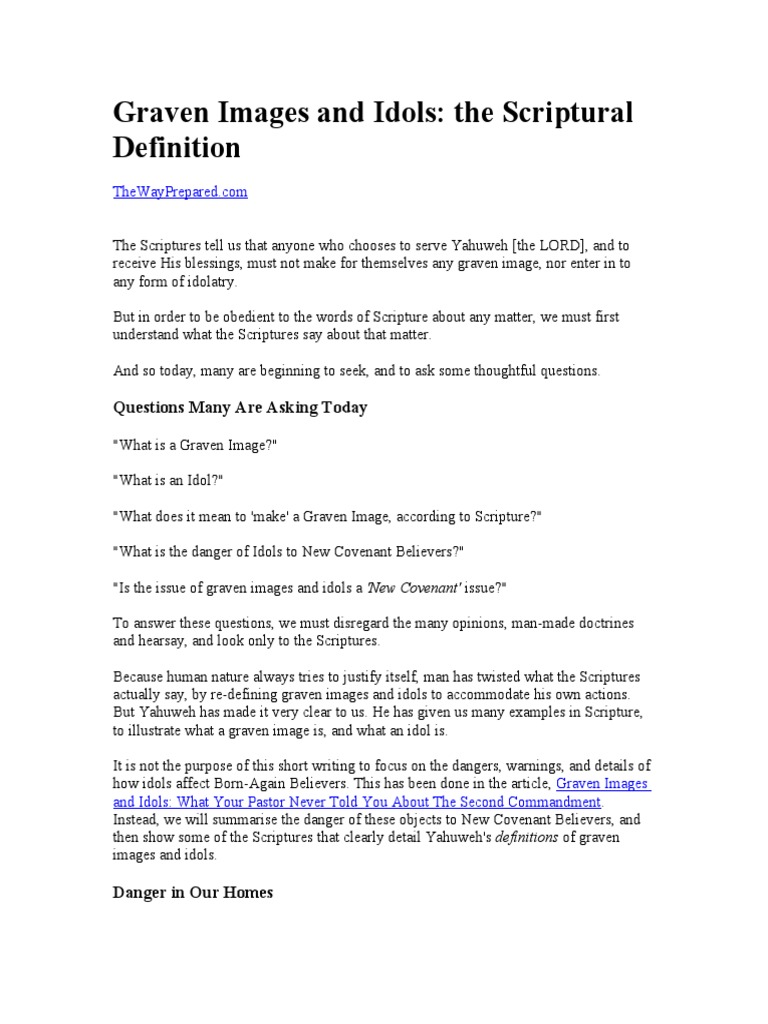 Graven Images and Idols | PDF | Idolatry | Religious Texts