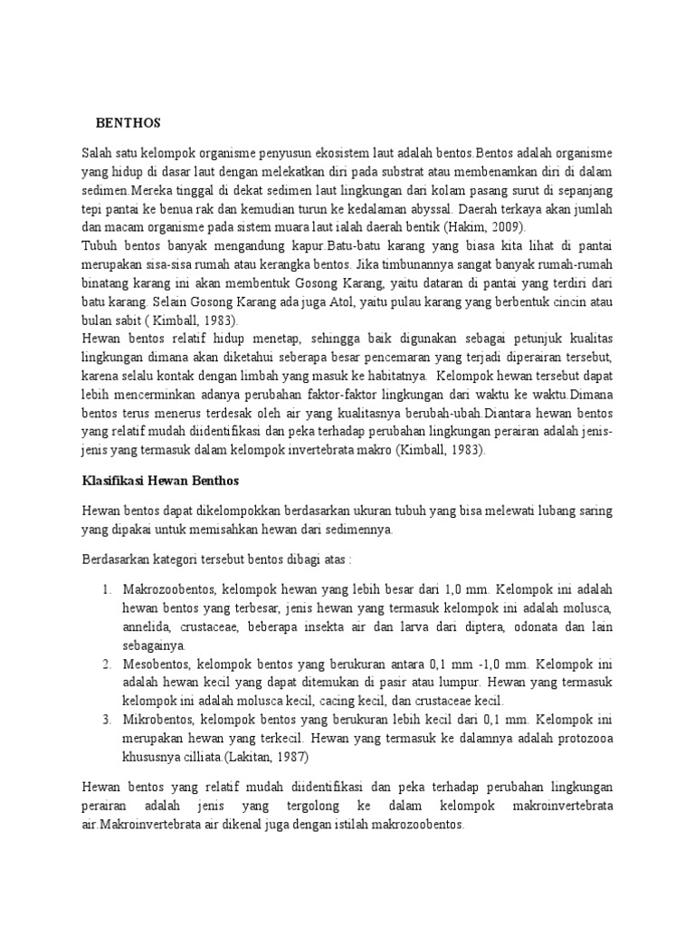 BENTHOS | PDF