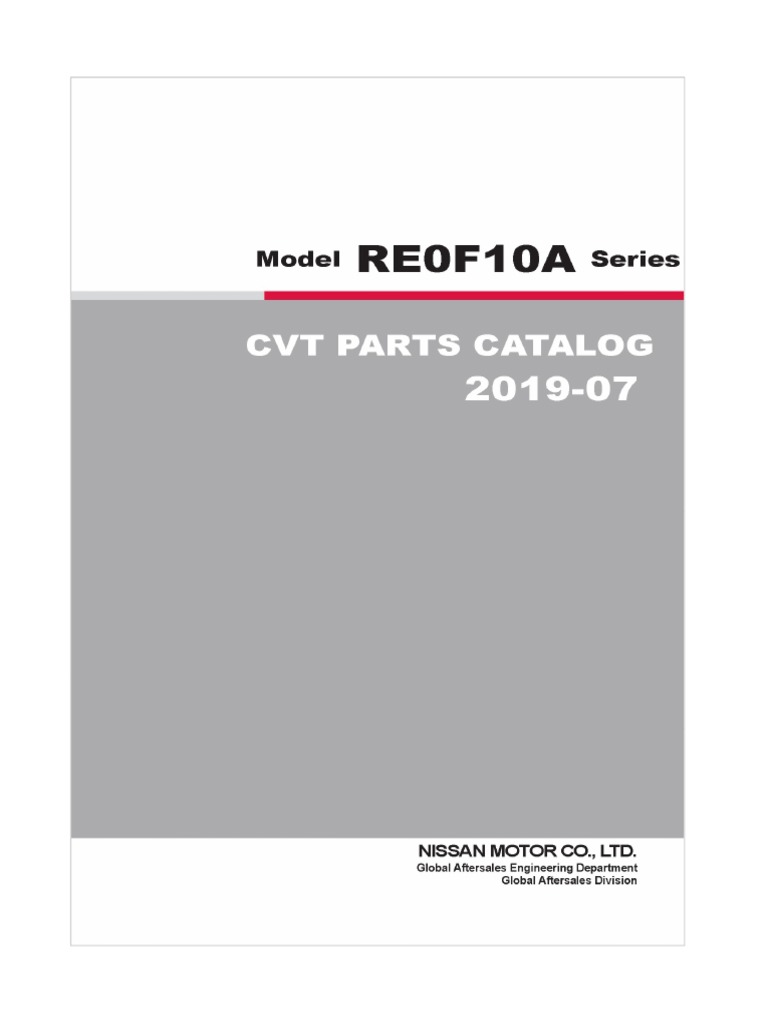 RE0F10A CVT Parts Catalogue 2019-07 | PDF | Nissan | Motor Vehicle ...
