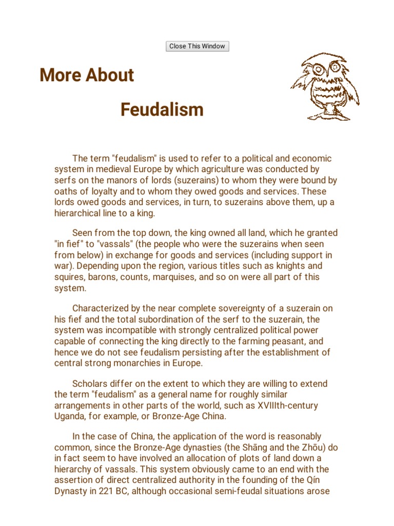 Feudalism PDF | PDF | Feudalism | Communism
