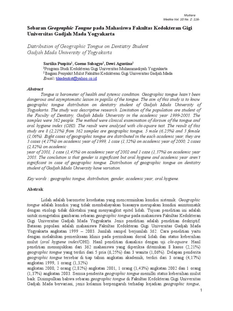Geographic Tongue 2 | PDF | Mouth | Clinical Medicine