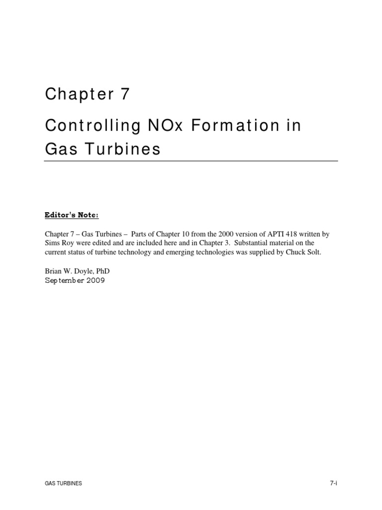 Prevent NOx Formation in Gas Turbine | PDF | N Ox | Combustion