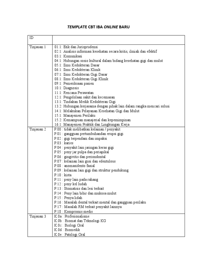 Template Soal CBT UKMP2DG-1 | PDF