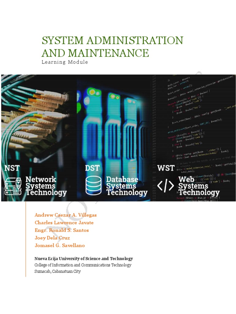 System Administration and Maintenance: Learning Module | PDF | Data ...