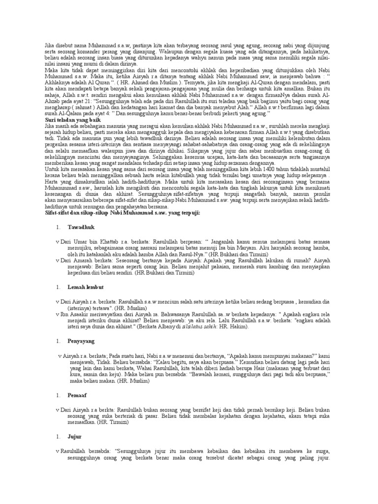 Peribadi Nabi Muhammad | PDF