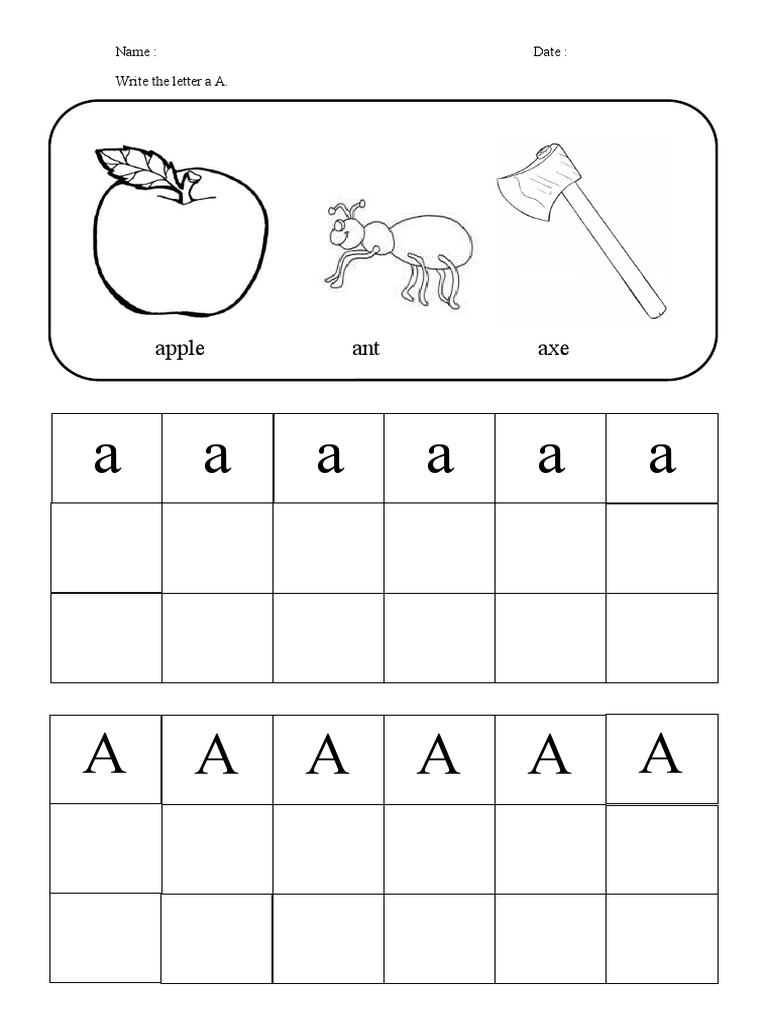 Write Letter A | PDF