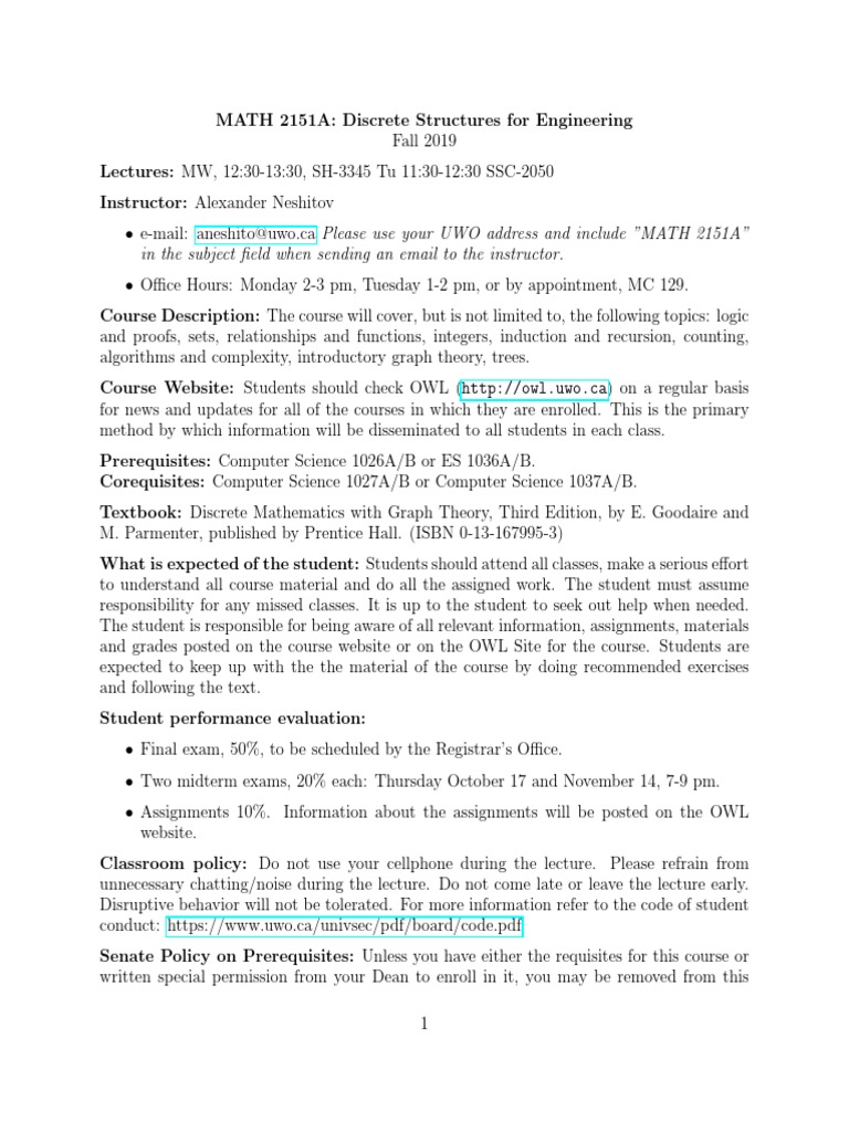 Outline | PDF | Discrete Mathematics | Test (Assessment)