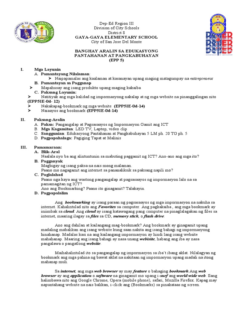 Semi - Lesson Plan in EPP5-ICT-4 | PDF