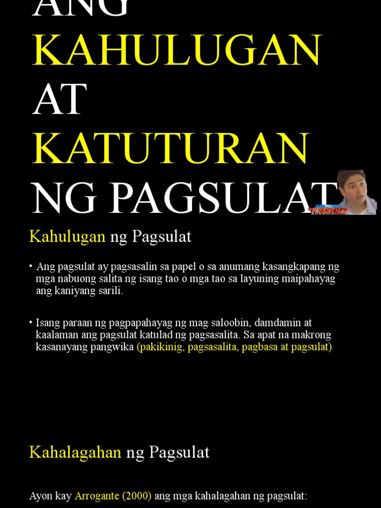 Ang Kahulugan at Katuturan NG Pagsulat | PDF