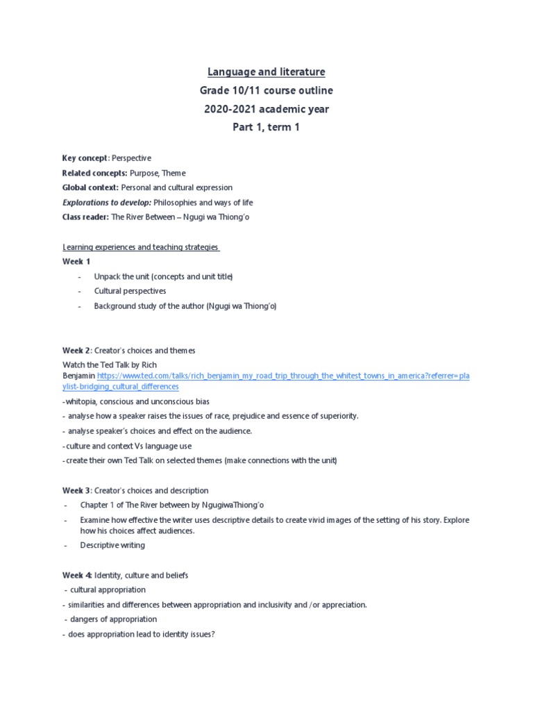Course Outline 10 11 Part One PDF | PDF | Educational Assessment ...