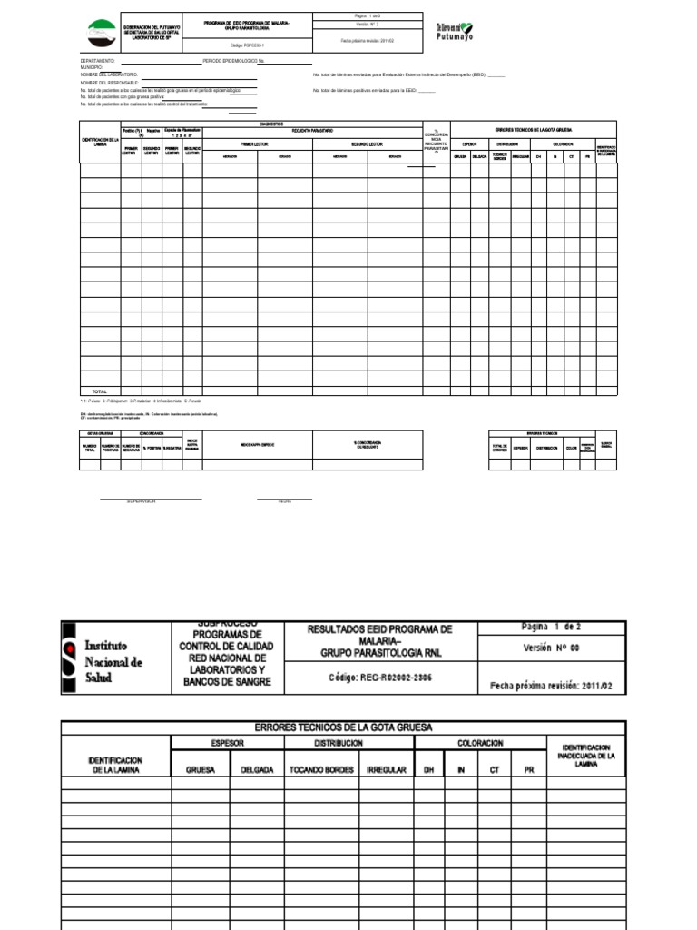 FORMATO EEID (Version 1) | PDF | Malaria | Inmunología