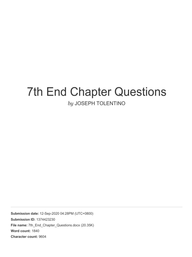 7th End Chapter Questions PDF | PDF | Sentence (Linguistics) | Language ...