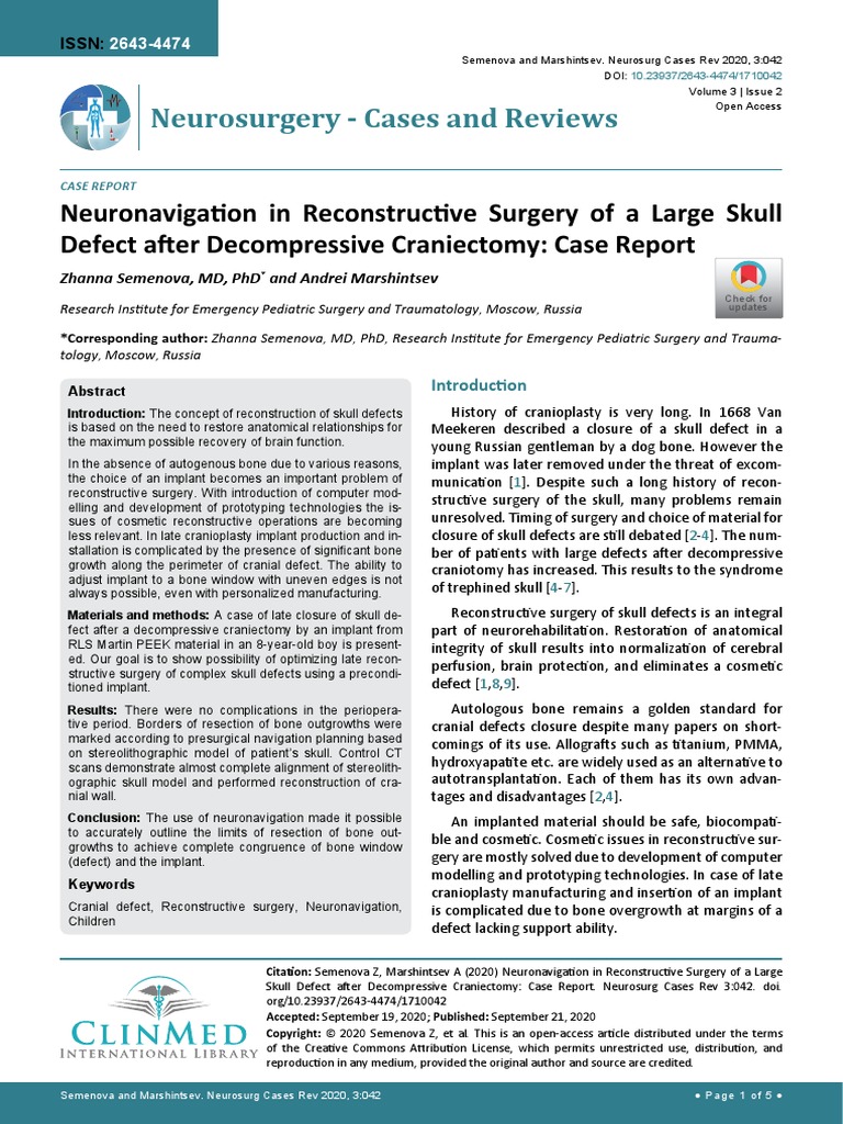 Neurosurgery - Cases and Reviews | PDF | Surgery | Medical Specialties